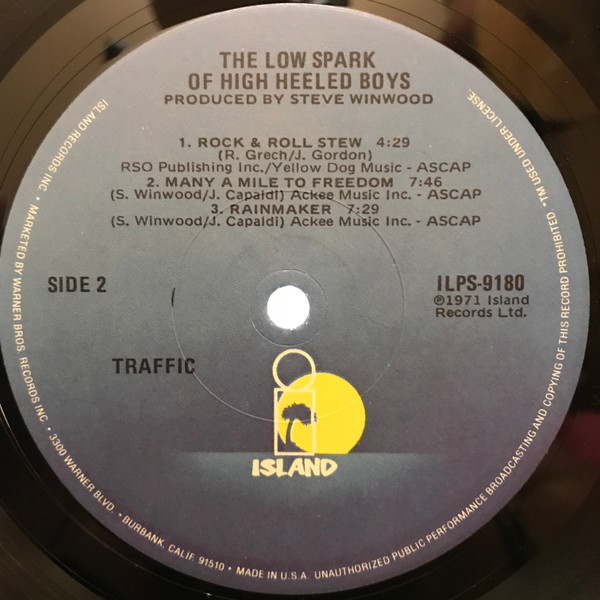 Traffic – The Low Spark Of High Heeled Boys - Yerdeniz Plak